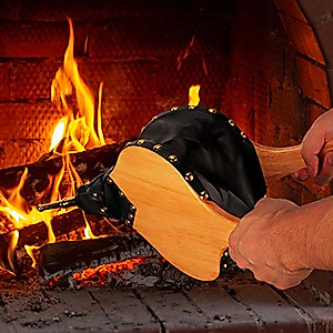 TJ.MOREE Fireplace Bellows Indoor 19"x 8" Large Wood Fire Blower with Hanging Strap, Long Handle, Metal Nozzle, Great Tool for Fireplace, Fire Pit, Wood Stove, BBQ, Outdoor Camping
