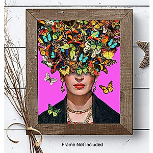 Wall Art - Poster - Cute Chic Butterfly Wall Art - Bedroom, Office, Living Room Decor - Gift for Women, Artists - 8x10 UNFRAMED Picture Print