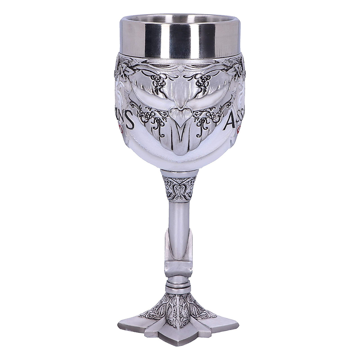 Nemesis Now Officially Licensed Assassins Creed White Game Goblet, Resin w. Stainless Steel