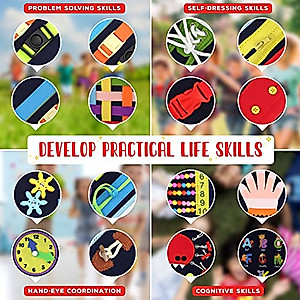 JAGSYJOY Busy Board Montessori Toys for Toddlers Ages 1-3 Year Old Girls and Boys - Child Educational Preschool Sensory Book for Airplane and Car Travel