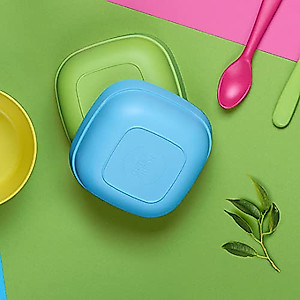 Bamboo Kids Bowls, 4 Pack Set, Stackable Bamboo Dinnerware for Kids, Bamboo Fiber Kids Bowls Set, Dishwasher Safe and Stackable