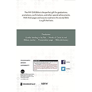 NIV, Gift Bible, Leathersoft, Brown, Red Letter Edition