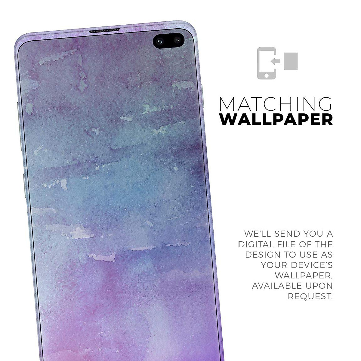 DesignSkinz Blotted Purple 896 Absorbed Watercolor Texture Protective Vinyl Decal Wrap Skin Cover Compatible with The Samsung Galaxy S20 (Screen Trim & Back Glass Skin)