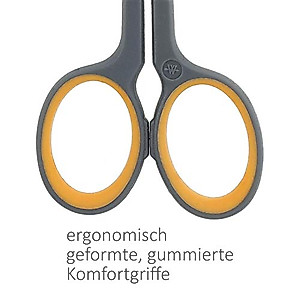 Westcott E-30440 00 4 inch Titanium Nitride Bonded Super Soft Grip Scissor, Straight - Grey/Yellow