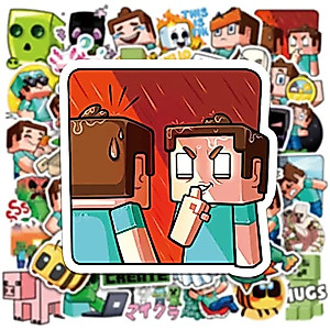Stickers for Minecraft Party Supplies Kids Teens Boys Party Favors Toys Water Bottle Stickers Vinyl Waterproof Laptop Stickers B