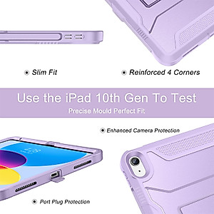Soke Case for iPad (A16) 11th Generation 11-inch 2025, iPad 10th Generation 10.9-inch 2022, with Built-in Screen Protector and Kickstand, Rugged Full Body Protective Cover - Violet