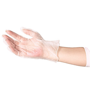 ForPro Embossed Foil Sheets 500S & ForPro Disposable Vinyl Gloves, Clear, Industrial Grade, Powder-Free, Latex-Free, Non-Sterile, Food Safe, 2.75 Mil. Palm, 3.9 Mil. Fingers, Medium, 100-Count
