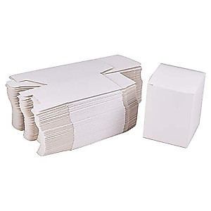 BENECREAT 60PCS Gift Boxes White Paper Boxes Party Favor Boxes 2.5x2.5x3 with Lids for Wedding Party Favors, Festival Gift Wrapping