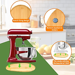 Bamboo Mixer Slider Compatible with KitchenAid 6/7/8 Quart Bowl-Lift Stand Mixer