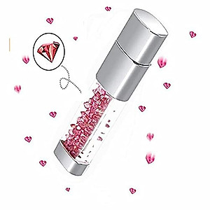 64GB USB 2.0 Flash Drive Rhinestone Diamond Crystal Flash Drive Glitter Lipstick Case Shape USB Drive Shining Necklace Jump Drive Pen Drive Funny Memory Stick for Gift (64GB, Sakura Pink)