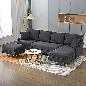 Modern Convertible U-Shaped Sectional Corner Sofa for Living Room,Upholstered Accent Modular Sectionals Sofá Couch Bed for Home Office