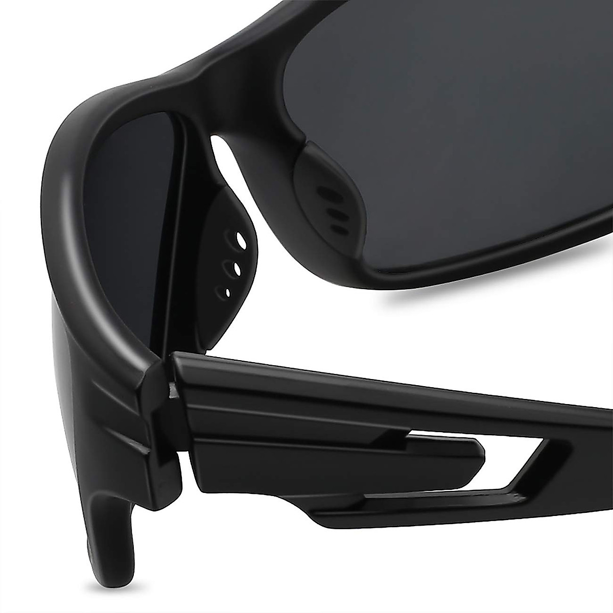 MAXJULI Polarized Sports Sunglasses for Men Women Tr90 Frame for Running Fishing Baseball Driving (Black/Black)