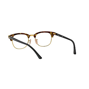 Ray-Ban RX5154 Clubmaster Square Prescription Eyeglass Frames, Brown Havana/Demo Lens, 51 mm