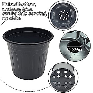 kathson 20 Pack 1 Gallon Planter Nursery Pots, Flexible Plastic Plant Pots with Drainage Holes Seedling Flower Plant Container for Indoor Outdoor Plants