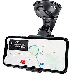 Olixar Windshield Phone Mount for Car - Easy to Use & Install Dock & Go - Very Sturdy Even on Bumpy Roads - Universal - Black