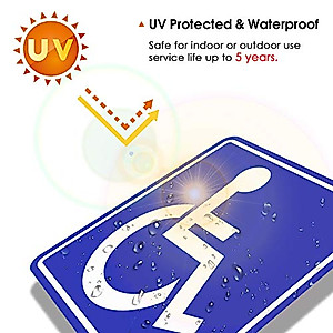 Handicap Stickers Decals, Handicap Stickers, Disabled Wheelchair Sign, 6 Pack, 6x6 inch Self-Adhesive Vinyl Decal Stickers, Reflective, UV Protected, Waterproof