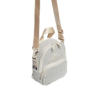 adidas Women's Airmesh Convertible Mini Backpack-Crossbody Bag, Alumina Beige, One Size