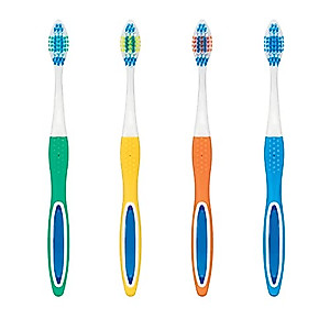 Practicon SmileGoods A401 Toothbrush, 40 Tuft, Soft Bristle, Individually Packaged Toothbrushes, Assorted Colors, Bulk Pack of 72