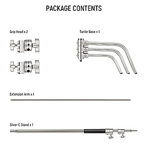 NEEWER C Stand with Boom Arm Pro 100% Stainless Steel, Air Cushion Heavy Duty Photography Light Stand Max Height 10.8ft/330cm, 4.2ft/128cm Holding Arm, 2 Grip Head for Monolight Softbox Reflector