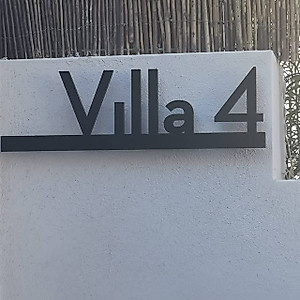 Modern Underline Sign Plaque, Black Silver Gold House Numbers Sign Outdoor Mailbox DIY House Number Door Plates Custom House Street Name Signs