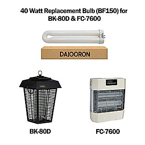 DAJOORON 40W (BF-150) Bug Zapper Replacement Bulb for Flowtron BK-80D, FC7600 and Wall Sconce Models, Size:1.14" L x 2.36" W x 12.32" H