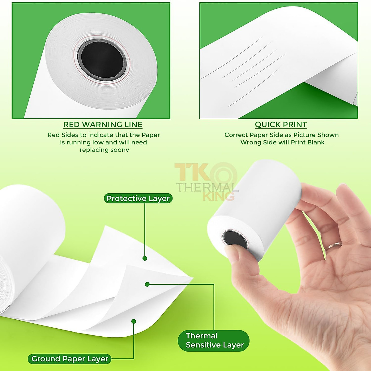 TK Thermal King, 2 1/4" x 50' Thermal Paper, 50 Rolls