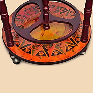 vidaXL Solid Eucalyptus Wood Globe Bar Wine Stand 16th Century Italian Liquor Mini Tables