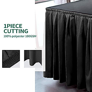 Surmente Tablecloth 14 ft Polyester Table Skirt for Weddings, Banquets, or Restaurants(Black) … …