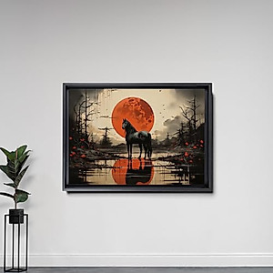 Majestic Black Stallion Galloping In The Clouds, Black Horse On Salt Flats, Canvas Print, Black Horse Print, Black Horse Wall Art