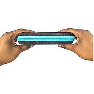 2DS XL Case, Orzly Carry Case for New Nintendo 2DS XL - Protective Hard Shell Portable Travel Case Pouch for New 2DS XL Console with Slots for Games & Zip Pocket - Blue on Black