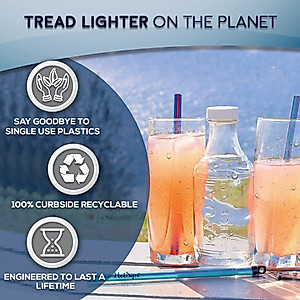 HotSips SingleSips Reusable Drinking Straw with Petite Travel Case, Made in USA, Medium 8-20 Cold or Hot, Coffee, Tea, Water Perfect On-The-Go Portability Dishwasher Safe BPA Free Food Grade