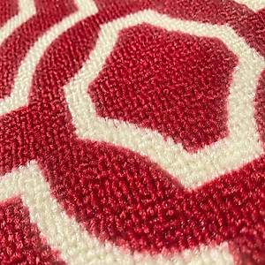 Easychan 2 Piece Carpet Rubber Backing Kitchen Mat Doormat Area Rugs (15"x47"+15"x23", Red)