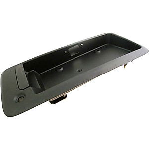 APDTY 112812 Exterior Rear Right Cargo Door Handle License Plate Bracket Holder Black Plastic Replaces 25989400, 15167638, 15269298