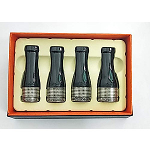 FLYINGQIN 4 Sizes Cigar Nozzle Holder Pure Copper Resin Sculpture Pattern Cigar Pipe Set Bright Silver Gold Vintage Silver (Vintage Silver)