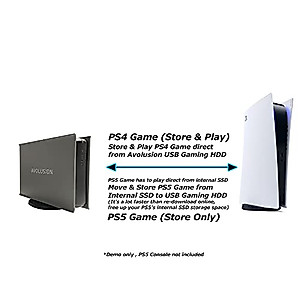 Avolusion PRO-5X Series 6TB USB 3.0 External Gaming Hard Drive for PS5 Game Console (Grey) - 2 Year Warranty