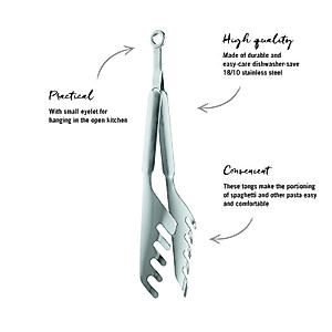 Rosle Stainless Steel Spaghetti Tongs, 12.2-inch