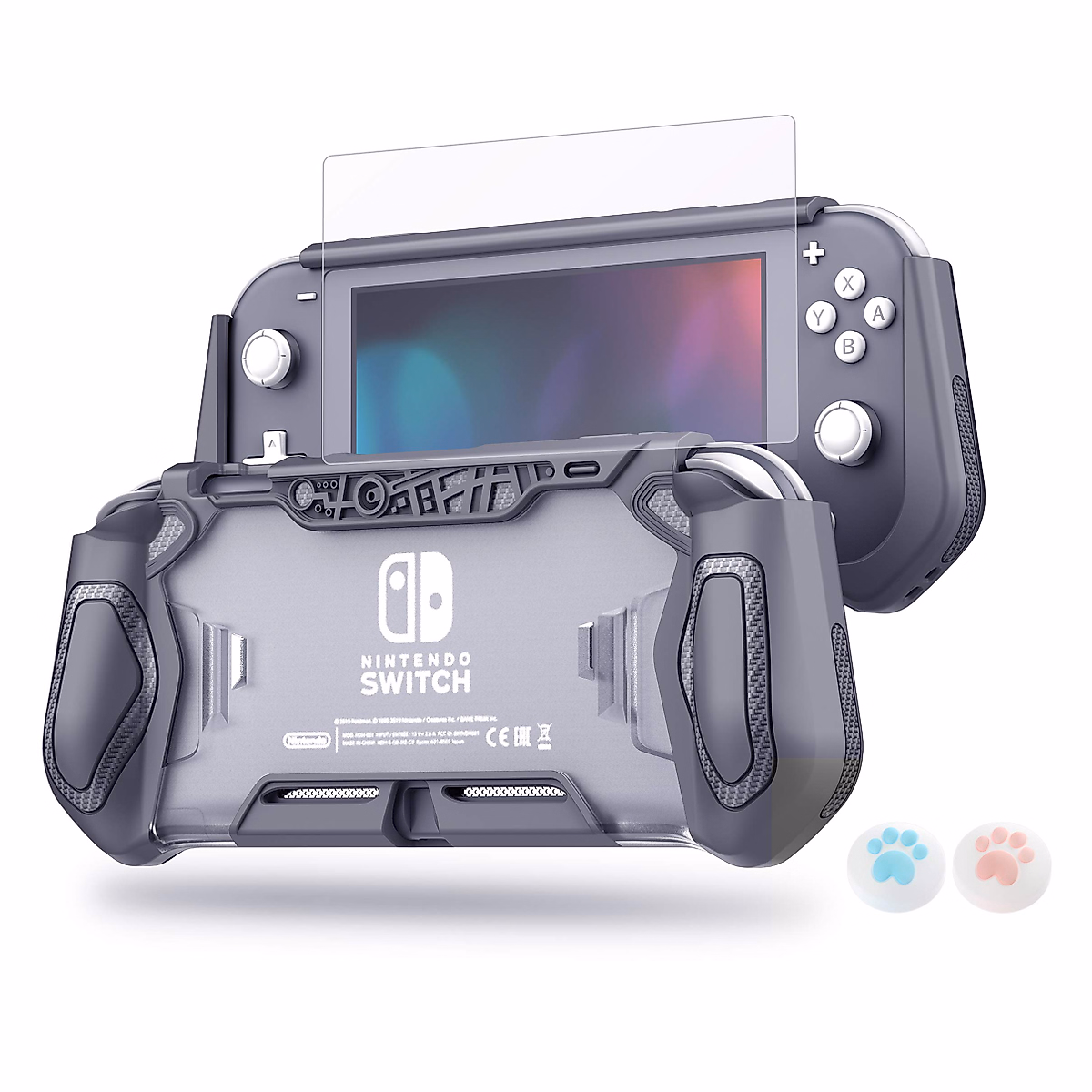 Switch Lite Protective Case for Nintendo Daily Gift (Ergonomic /Sturdy /Full Protection) Gift Idea Family Happy Hours Gray