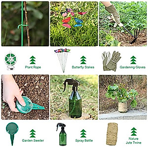 Garden Tool Set Heavy Duty Gardening Tools,13 Piece Alloy Steel Hand Tool Starter Kit with Garden Bag,Trowel, Hand Weeder, Cultivator, Outdoor Tool with Ergonomic Non-Slip Handle Gardening Gift Women