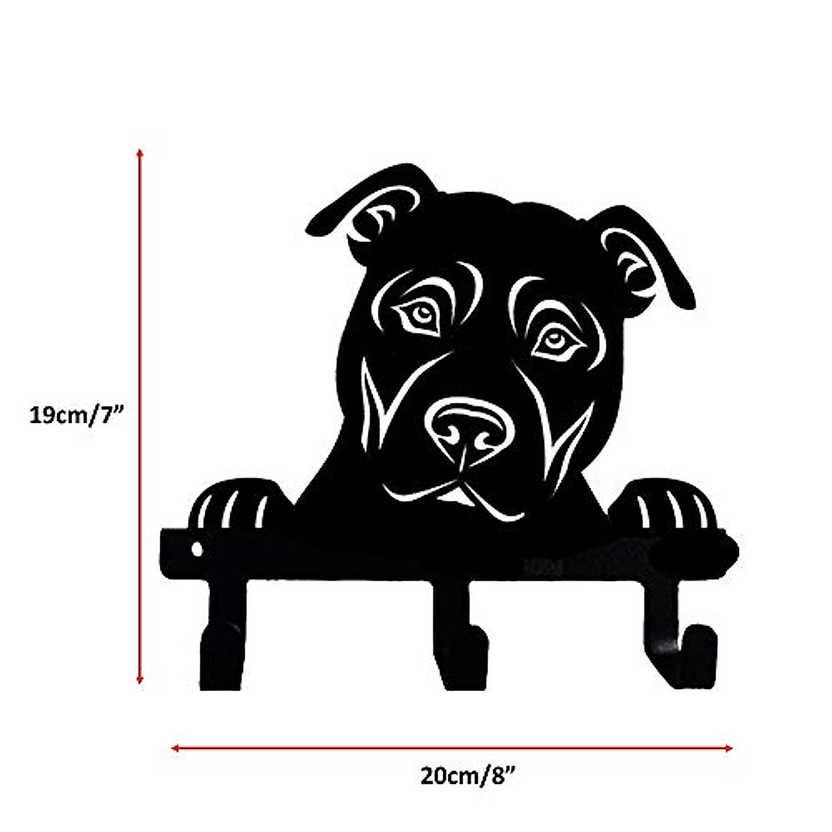 Fit Frenchie American Pit Bull Terrier Rescue Dog Shape Peek a Boo Metal Coated Bathroom Clothes Towel Wall Mounted Hook Kitchen Mudroom Bedroom (Portrait)