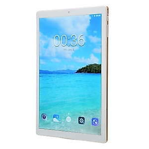 jerss Tablet, US Plug 100‑240V 10.1in HD Tablet Front 5MP Rear 8MP for Studying for Working (Gold)