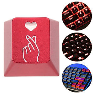 SOLUSTRE Mechanical Keyboard Key Metal keycap Decked keybaord red Heart keycap Decorative keycap mechanicalkeyboard Keyboard Enthusiasts keycap Aluminum Alloy Game Console Personality