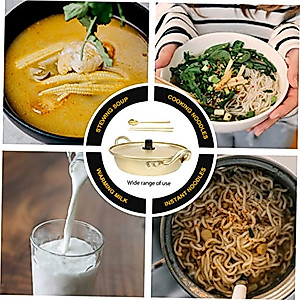 Angoily 2 Sets Ramen Pot Korean Cookware Instant Ramen Cooker Ramen Pot with Lid Ramen Soup Pot Chinese Steamer Pot Aluminum Stock Pot Noodle Cooking Pots Aluminum Soup Pot Noodle Pot Suki