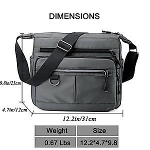 Pealwel Canvas Messenger Bag - Vintage Crossbody Shoulder Bag Outdoor Travel Bag (Grey)