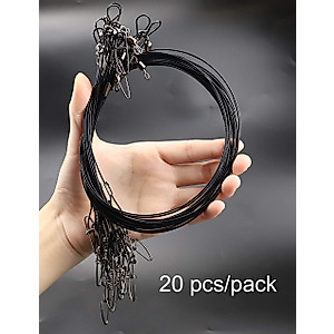 Facikono Fishing Leaders Line Steel Leaders Fishing Saltwater 125LB Fishing Leaders with Swivels and Snaps, 19.68in