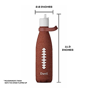 S'well Stainless Steel Water Bottle with Flip Straw Cap and Handle, 17oz, End Zone, Triple Layered Vacuum Insulated Containers Keeps Drinks Cold for 36 Hours and Hot for 10, Perfect for On the Go