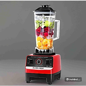 Generic Silver Crest Blender 4500W 2L Large Capacity Commercial With Mixer Grinder Heavy Duty Machine Portable Ice Smoothie Blenders, Medium, Red& Black, JWS-801PP