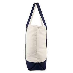 DALIX Monogram Tote Bag Personalized Initial Navy Blue - A