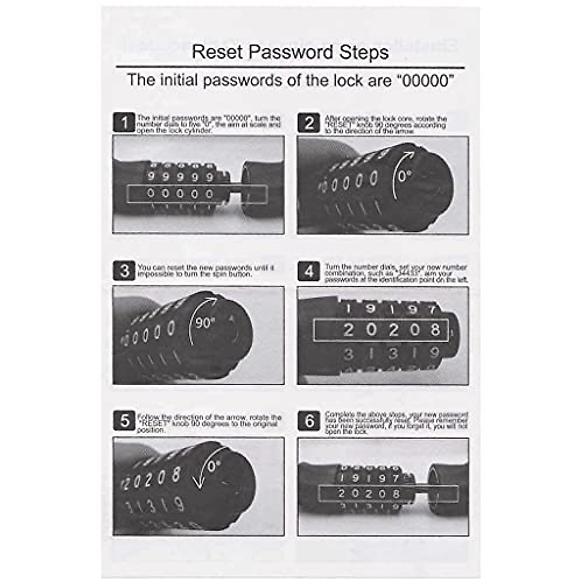 Bike Chain Locks 5 Digit Resettable Combination Password Bicycle Lock Bike Chain Locks