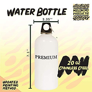 Molandra Products #appall - 20oz Hashtag Stainless Steel White Water Bottle with Carabiner, White