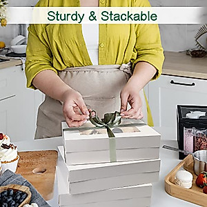 LotFancy Cupcake Boxes 12 Count, 8 Pack, Dozen Cupcake Containers with Window and Inserts, White Bakery Boxes, Disposable Pastry Carrier Holders for Cookies, Treats, Dessert, Muffins